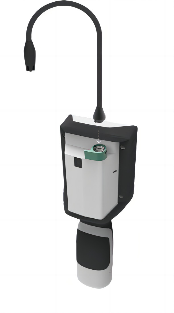 เครื่องตรวจจับแก๊สเลเซอร์ Zetron C10F ด้วยคอกกวางและร่างเครื่องสีดํา ...